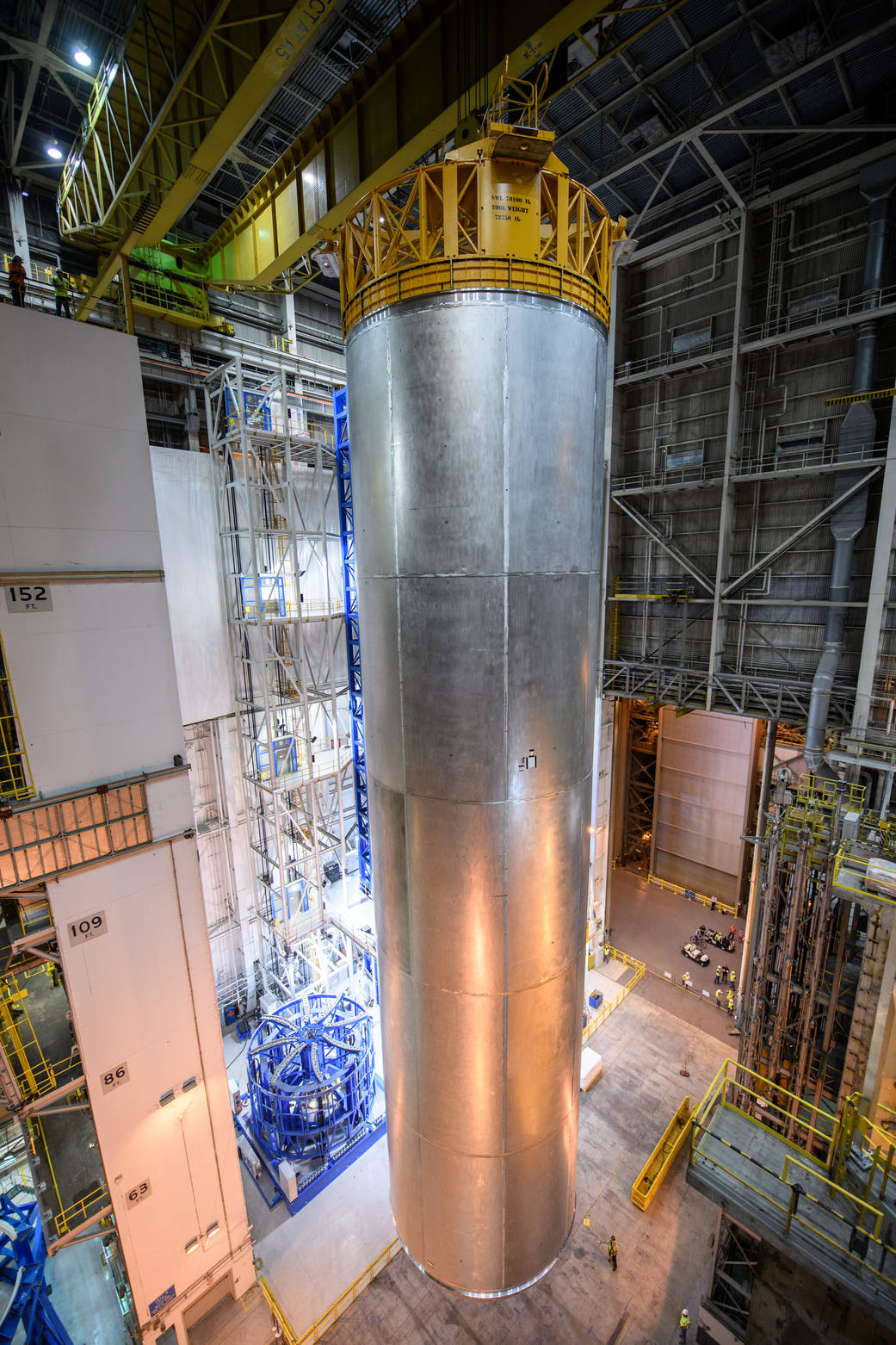 The SLS Qualification Test Article is being welded together, piece by ...